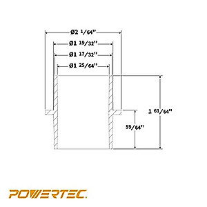 POWERTEC 70297 Modular Step 4 in 1 Adapter - Shop Vac Dust Collector Hose Fittings