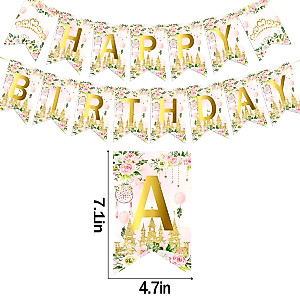Princess Birthday Party Decorations, Princess Party Supplies, Princess Party Banner and Hanging Swirls