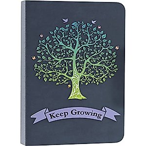 Tree of Life Journals For Women & Men A5 Lined Wide Ruled Writing Personal Diary Notebooks 180° Lay Flat Thick Paper Hard Cover Leatherette 200 Pages(Blue)