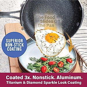 Granitestone Stackable Pots and Pans Set Nonstick, 10 Piece Space Saving Complete Kitchen Cookware Set with Ultra Nonstick Mineral & Diamond Coating, Oven & Dishwasher Safe, Healthy & Toxin Free-Black