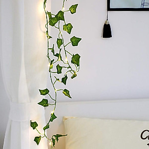 Ivy Vine String Lights, Artificial Ivy Leaf Plants Led String Light Fairy Lights Garland Wreath,Hanging for Wall Party Wedding Room Home Kitchen Garden Indoor and Outdoor Decoration (32.8ft 100LEDs)