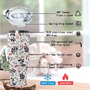 wmvhdiw 30 Oz Racoon Tumbler With Handle, Racoon Decor Coffee Travel Mug Cup Water Bottle, Gifts for Women