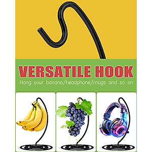 Coopenju Banana Holder Stand Stainless Steel, Modern Banana Tree Hanger with Larger Base & Won't Topple Over, Banana Hanger Rack for Any Kitchen Countertop