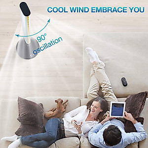 Geek Aire Fan, Oscillating Tower Bladeless Fan Works with Alexa and Google, Air Circulator Cooling Floor Pedestal Fan with 9 Speeds 8h Timer, Quiet Stand Fan with App and Remote Control for Whole Room