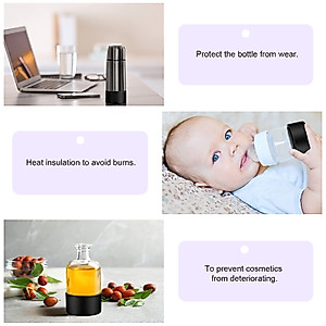 Honeydak 3 Pieces Silicone Sleeve Bottom Base Accessories for 16 oz Spray Bottles Anti Slip Cosmetic Spray Bottom Cover Washable Rubber Bottom Base for 12 to 24 oz Water Bottles (Black)