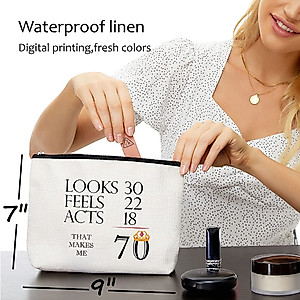 70th Birthday Gifts for Women-That Make Me 70-1955 Birthday Gifts for Women, 70 Years Old Birthday Gifts Makeup Bag for Mom, Wife, Friend, Sister, Her, Colleague, Coworker(Makeup bag-70th Unicorn)