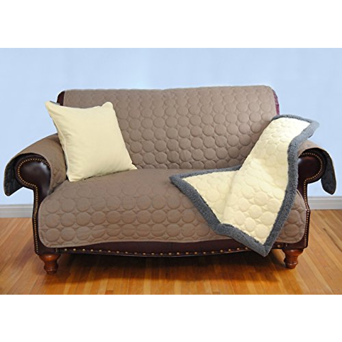 EZ Living Home H302SF7BR Home, Sofa, Brown,Beige,Nature,Chocolate