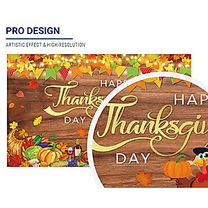 Allenjoy Happy Thanksgiving Day Backdrop for Autumn Fall Harvest Festival Give Thanks Thankful Turkey Pumpkin Birthday Baby Shower Party Supplies Decorations Banner Gifts Home Decor Background