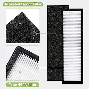 Nisreen FLT5250PT Replacement Filter Compatible with Germ-Guardian Filter C Pet HEPA Filter Air Pu-rifier AC5250PT AC5000E AC5300B AC5350W AC5350B CDAP5500 and More, 2 HEPA and 6 Pre-Filter