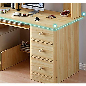 47 Inch Computer Desk with Hutch and Bookshelf,Modern Sturdy Office Desk Pc Laptop Table Workstation with Display Shelves for Home Office