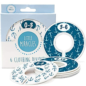 Baby Closet Size Dividers - Nautical Nursery Closet Dividers for Baby Clothes - Dividers by Month for Baby Boy Nursery Decor - Baby Closet Dividers for Clothing Racks - [Nautical]