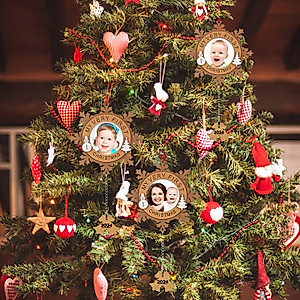 Jetec Baby's First Christmas Photo Ornament 2025 My Very First Christmas Photo Frame Xmas Baby's 1st Keepsake Picture for Newborn Baby Christmas Tree Decor