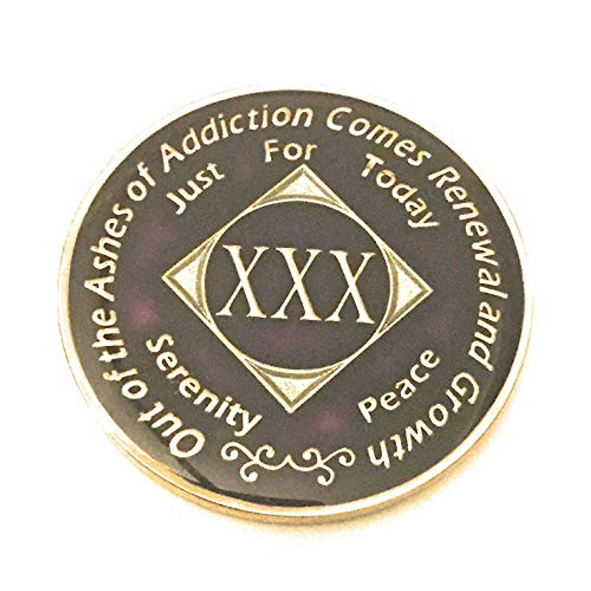 Recovery Line 30 Year NA Deep Purple & Gold Tri Plate Medallion -Chip, Coin, Token