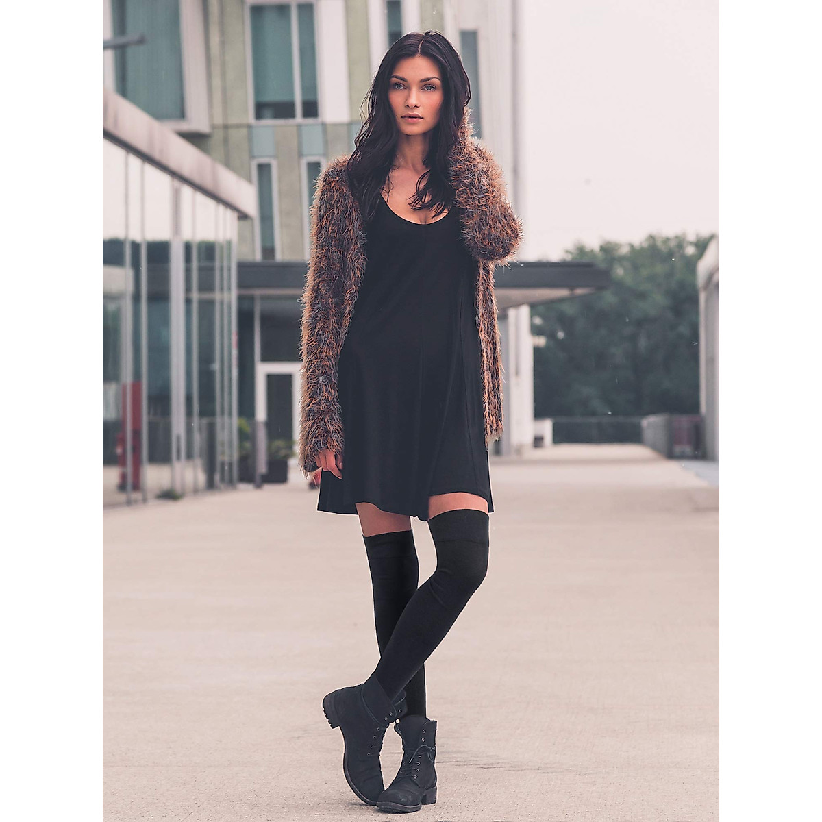 SATINIOR 1 Pair Non Slip Over Knee Socks Thigh High Socks Long Boot Stocking, 27.6 inch/ 70 cm