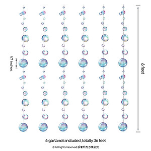 Decor365 Little Mermaid Party Decorations Puple Blue Bubble Garlands Hanging Bubbles Streamer Banner Backdrop Decor Ocean Under The Sea Beach Pool Side Decor Theme Girls Birthday Party Supplies