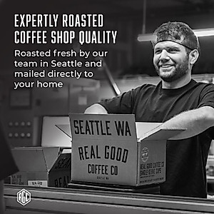 Real Good Coffee Company - Whole Bean Coffee - Decaf Medium Roast Coffee Beans - 2 Pound Bag - 100% Whole Arabica Beans - Grind at Home, Brew How You Like