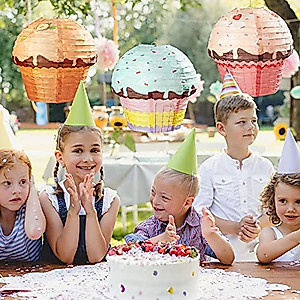 12 Inches Cupcake Hanging Paper Lanterns Donut Hanging Paper Lanterns Candyland Party Decorations Donut Dessert Baby Shower Decorations Sweet Candy Party Supplies (3 Pieces)