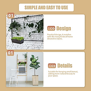 YARNOW Flower Pot Hanger Black Stand Black Flower Pots Hanging Wall Planters Hanging Flower Pot Black Plant Pot Hanging Plant Pots Black Hanging Planter Bonsai Rack Iron Track Rectangle