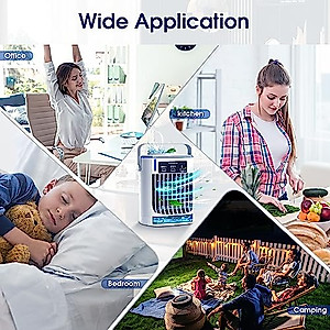 Portable Air Conditioner - EUKZEKY 3 IN 1 Evaporative Air Cooler Personal Air Conditioner Cooling Fan with 3 Wind Speed, 3 Mist Small air conditioner Desktop Humidifier Fan for Room Office Camping