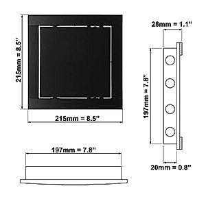 8x8'' Anthracite Black Plastic Wall or Ceiling Access Panel