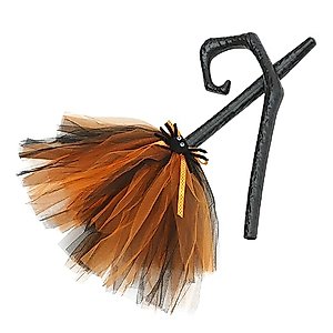 HOOTNEE Halloween Broomstick Ornament Cosplay Broom Props Halloween Witches Broom Halloween Broomstick Decor Halloween Broom Decoration Encanto Halloween Decor Halloween Witch Broom Gauze