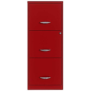 Hirsh Industries Space Solutions 3 Drawer Metal Vertical File Cabinet with Lock Lava Red