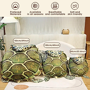 Yuthsona 40IN Wearable Turtle Shell Pillows Tortoise Plush Pillow Turtle Shell Stuffed Animal Costume Plush Toy Funny Dress Up Creative Gifts for Boys and Girls