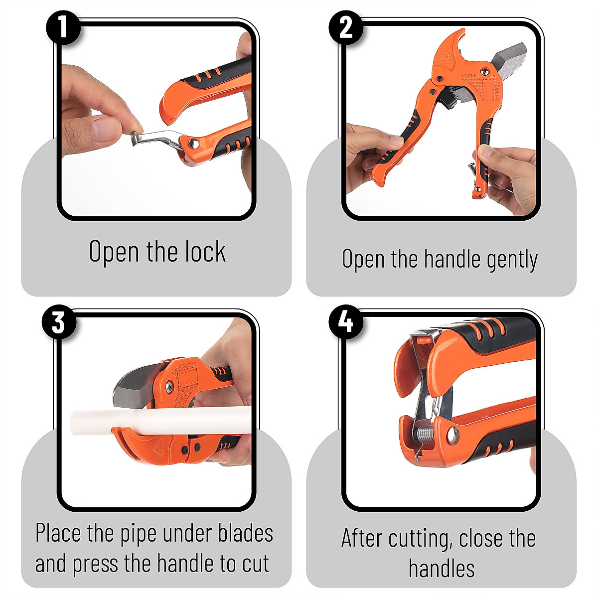 Bates- PVC Pipe Cutter, Cuts up to 1-1/4", Ratcheting PVC Pipe Cutter Tool, Pipe Cutters PVC, PVC Pipe Shears, PVC Cutter, Plastic Pipe Cutter, PEX Pipe Cutter, PVC Cutter Tool, PVC Ratchet Cutter