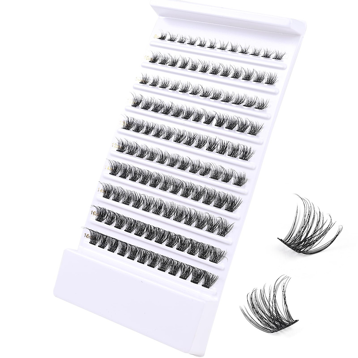 SQYlashes Eye Lash Clusters D Curl, Individual Lashes Cluster Eyelash Extensions, 100PCS Natural DIY Lash Extensions at Home (D24, Mix 8-16mm)
