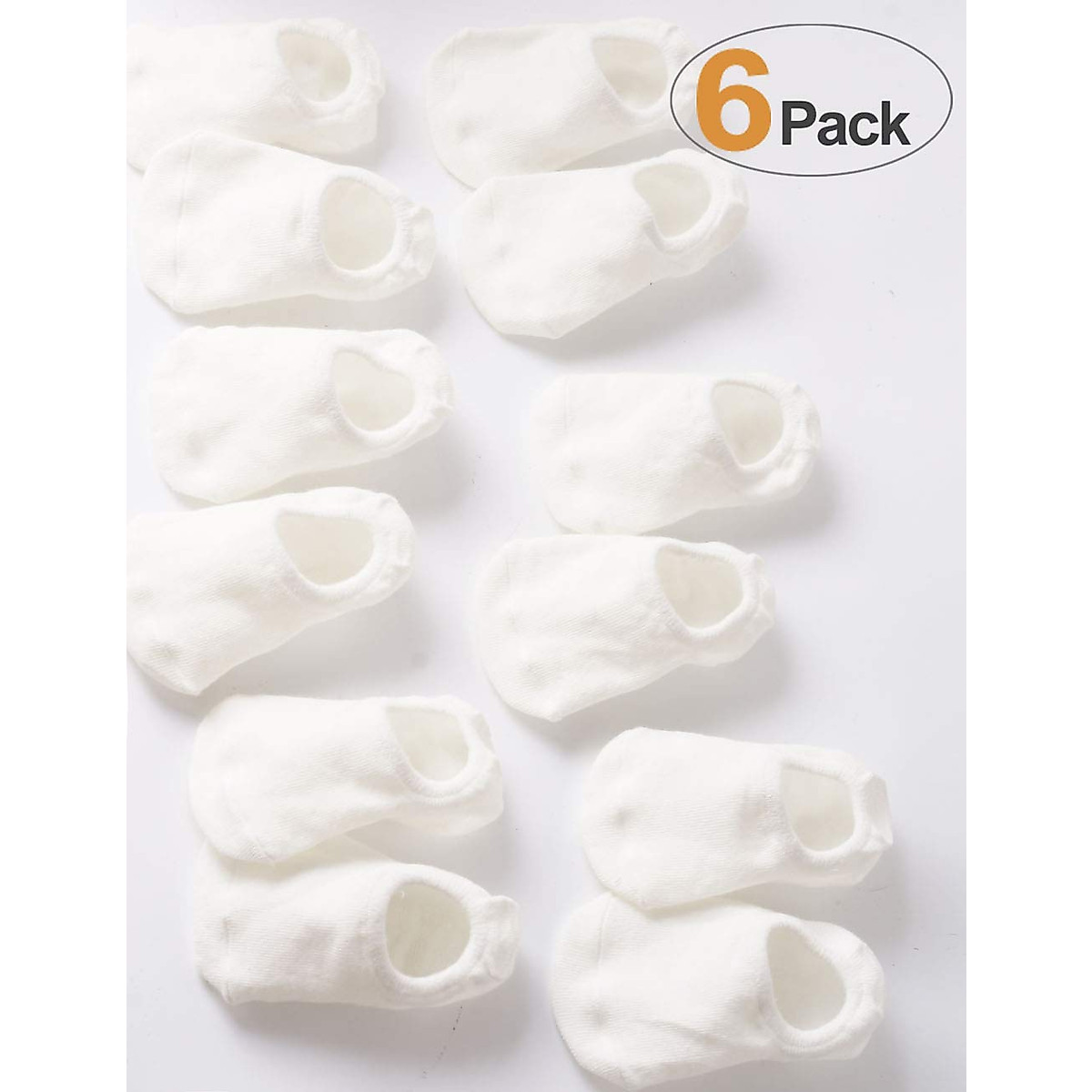 BabaMate Toddler Kids No Show Socks Little Girls Boys Cotton Socks Low Cut Ankle Socks 1-3 Years (6 Pairs)