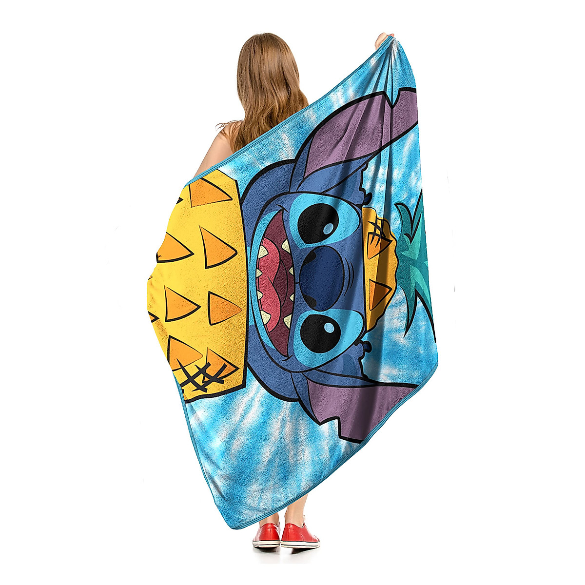 Northwest Lilo and Stitch Micro Raschel Throw Blanket, 46" x 60", Pineapple Surprise
