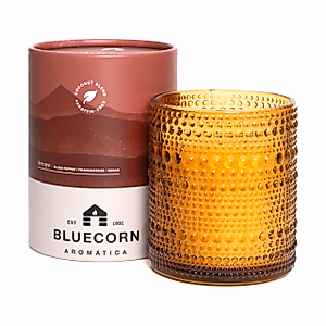 Bluecorn Candles Aromática Arroyo Scented Candle for Home | Desert Inspired Coconut Wax Candle with Black Pepper, Frankincense & Cedar | Amber Glass Jar - 55 Hour Burn Time (Large)