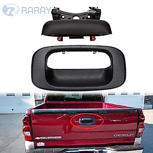 RARAYC Tailgate Handle and Bezel | Replacement for 1999-2007 Chevy Silverado GMC Sierra 1500 2500 3500 | Replaces# 15997911, 15228539, 15228541, 15228540