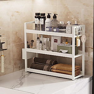 kaileyouxiangongsi Bathroom Counter Organizer, 3-Tier Bathroom Shelf for Bathroom Kitchen Bedroom,Ideal for Organizing Cosmetics, Perfumes, Soaps, Lotions, and More(White)