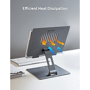 MOMAX Adjustable Laptop Stand, Portable Laptop Stand Adjustable Height Ergonomic Computer Stand Holder Lift for Desk Compatible with MacBook Air Pro, Dell XPS, HP All Laptops (11-17'') Dark Grey