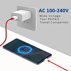 Warp Charger 65W for OnePlus 9R/9RT 5G/9/9 Pro, OnePlus Charger Warp Charge for OnePlus Nord 2 5G/8T/8T+ 5G,USB Wall Plug Block Replacement with Warp Charging USB A to C Cable（3.3ft）