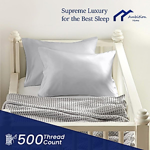 Toddler Pillow case Cotton 12x16 Inch Baby Pillow case with Zipper Closure Set of 2 Travel Pillow Cover 500 Thread Count 100% Soft Egyptian Cotton Small Pillow Cases 12 x 16, Silver Grey