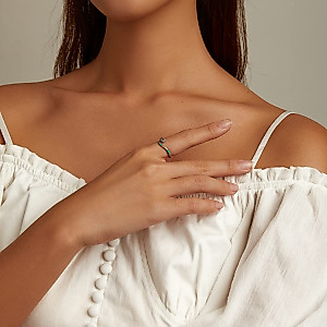 Teleye Fluorescent Green Snake Open Ring Statement Ring 925 Sterling Silver Engagement Ring Promise Ring for Women