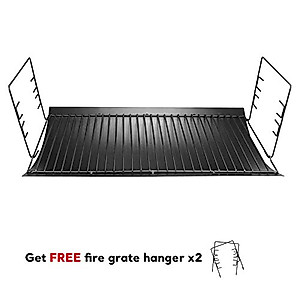 Uniflasy 27 Inches Ash Pan/Drip Pan for Chargriller 1224, 1324, 2121, 2222, 2727, 2828, 2929 Charcoal Grills, Charbroil 17302056 Grill Grates Replacement Part with 2pcs Fire Grate Hanger