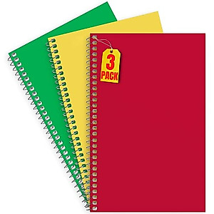 1InTheOffice 1-Subject Wirebound Notebook, College Ruled, 80 Sheets, Spiral Notebook 5x7, 7 3/4" x 5", 3/Pk