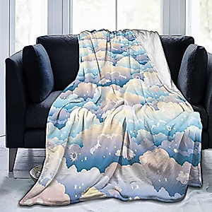 Cute Cloud Soft Lightweight Fleece Throw Blankets Cozy Warm Fuzzy Plush Microfiber Blanket for Sofa Couch Bed All-Season 60"X50"
