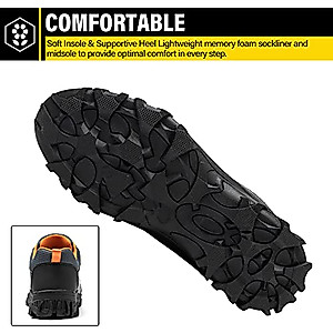 Steel Toe Safety Sneakers for Men Women Duarable Breathable Punture Proof Indestructible Industrial Construction Work Shoes Zapatos casquillo seguridad construcción para Hombre de Trabajo Grey