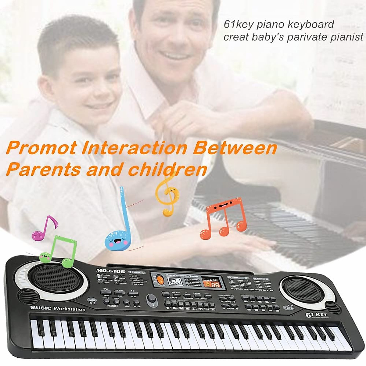 Keyboard Piano for Kids Portable Electric Digital Piano Keyboards Musical Instruments Toy Multi-Function w/ Microphone Birthday for Kids Children