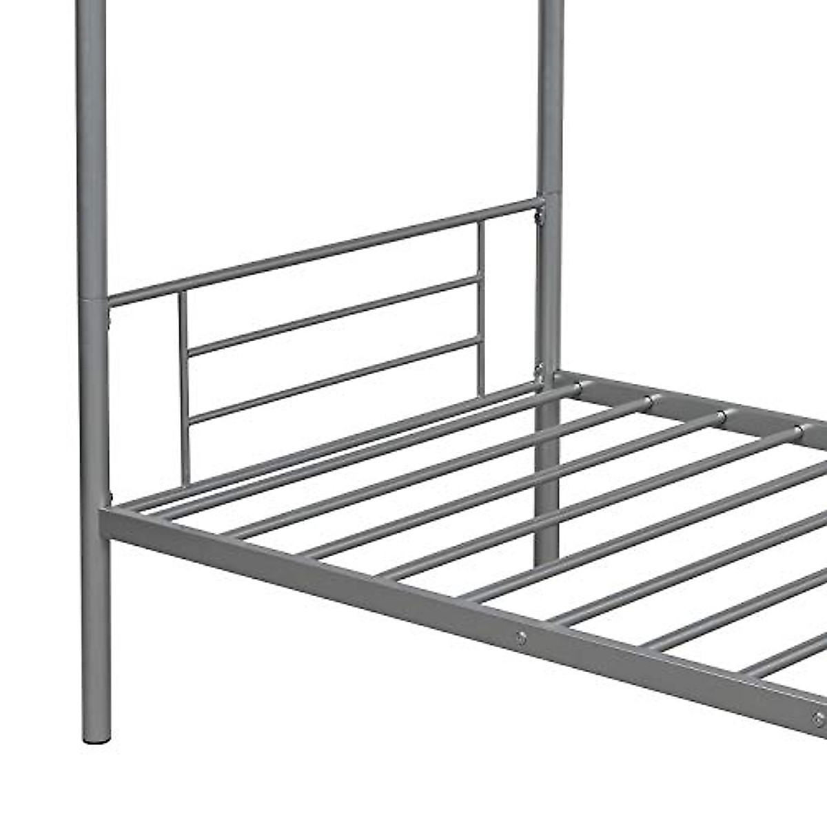 Metal Bunk Bed,Twin Over Twin Heavy Duty Bed Frame with Guardrails and Ladder for Boys, Girls,Teens and Adults,Convertible to 2 Separated beds(Silver)