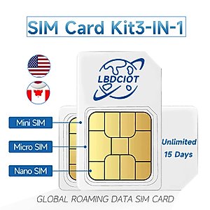 AT&T USA and Canada 15 Days Unlimited Data Travel SIM Card, 4G LTE/5G Data for USA, and Canada for Unlocked iPhone, iPad, Android Phones,Tablets and Hotspots
