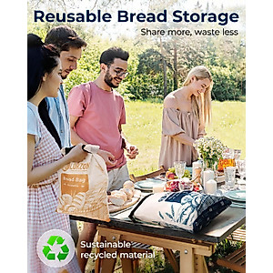 2-Pack Bread Bags to Keep Fresh, Reusable Bread Bags for Homemade Bread, Sourdough Bread Bags with Zipper, Large Bread Loaf Freezer Bags