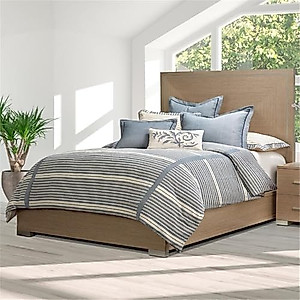 Michael Amini Mills 8-Piece Oversized Cotton King Duvet Set in Denim Blue