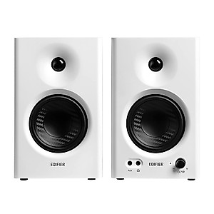 Edifier MR4 Powered Studio Monitor Speakers, 4" Active Near-Field Monitor Speaker - White (Pair)