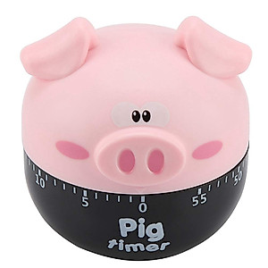 Cute Cartoon Pig Kitchen Timer Mechanical Timers Counters for Cooking Timing Tool Alarm Clock Portable Alarm Clock Kitchen Cooking Tool(Pink)