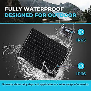 Renogy 100 Watt 12 Volt Portable Solar Panel with Waterproof 20A Charger Controller Foldable 100W Solar Suitcase with Adjustable Kickstand for Power Station, 100W Panel-20A Controller, Black